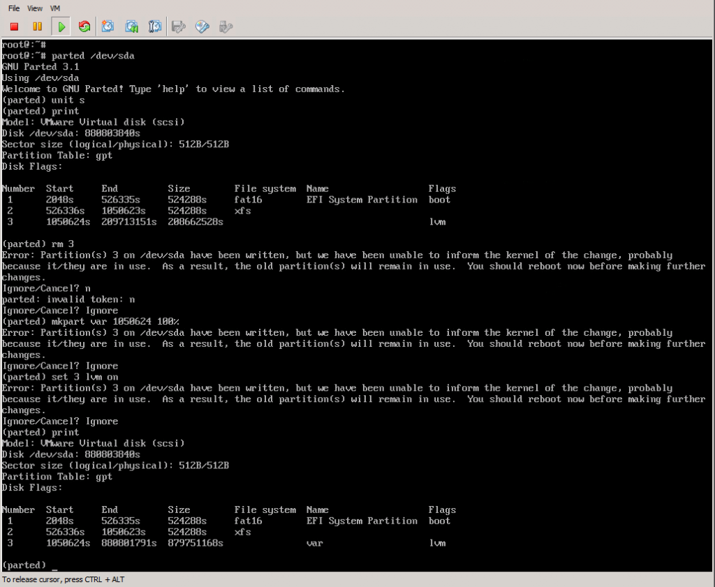 Grow XFS on LVM on GPT on vmware vSphere – Vodka RedBull Please